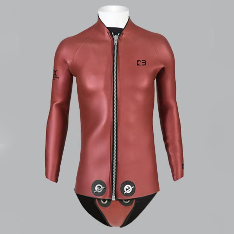 Bestdive 2-Piece Men‘s 3mm 5mm Zipper Jacket Wetsuit Beaver Tail & High ...