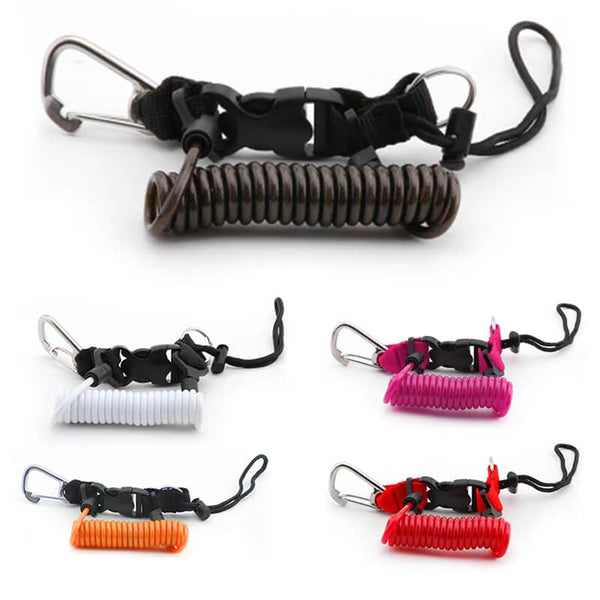 Scuba Diving Camera Spiral Coil Lanyard 316 Stainless Steel & Quick ...