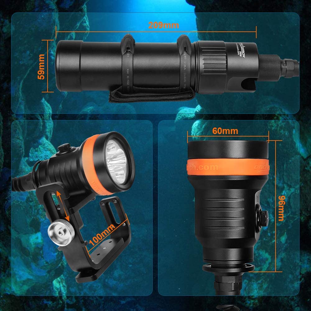 OrcaTorch D630 Canister Primary Dive Light 5 Imported LED 4000-Lumen ...
